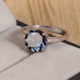 AFGEMSNJEWELLERY Round Cut Alexandrite Ring 9mm Sterling Silver Color ...
