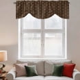 Brown Turquoise Tie Up Valance Curtains Vintage Minimalist Dark Brown ...