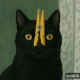 Affixzi Surreal Minimalist Black Cat Wall Art Print for Bathroom Decor ...