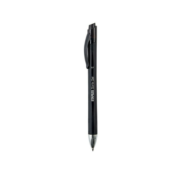 Staples Sonix Retractable Gel-Ink Pens Medium Point Black Dozen (13561 ...
