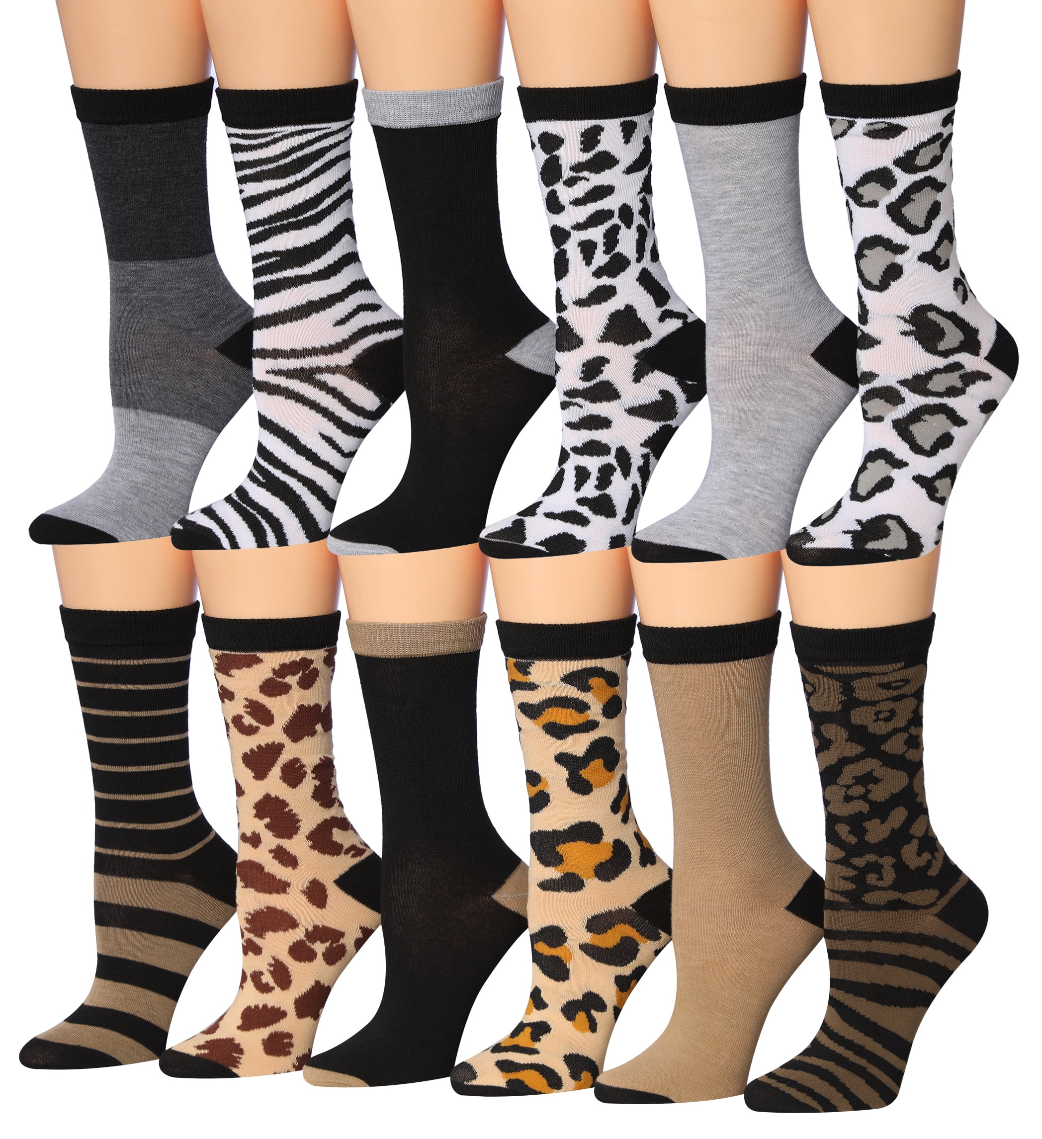 Colorfut Comfortable Women's 12 Pairs Colorful Patterned Crew Socks ...