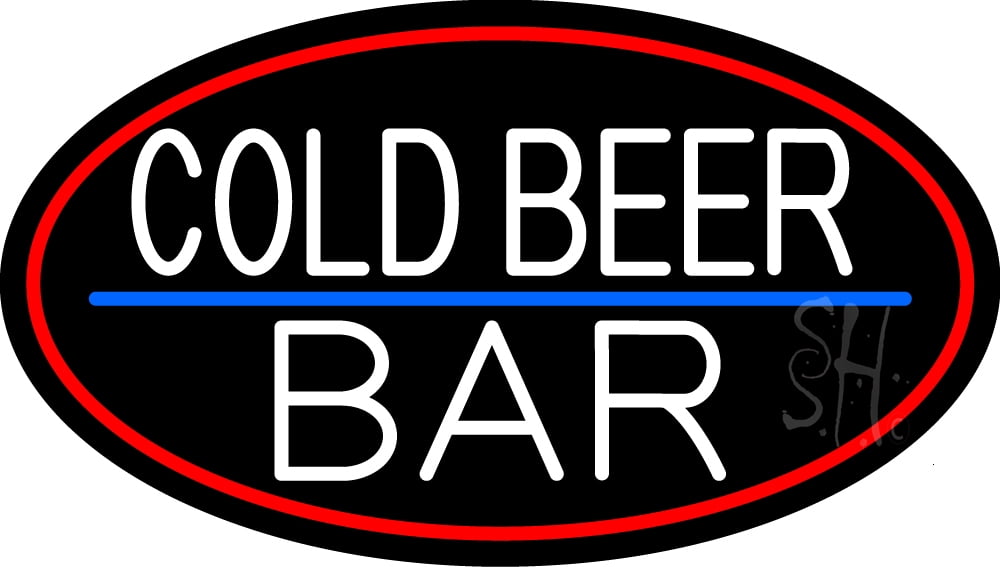 Cold Beer Bar LED Neon Sign 13 x 24 - inches, Clear Edge Cut Acrylic ...