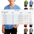 Boys Summer Waffle Knit Shirts Soft Solid Color Short Sleeve V-Neck ...