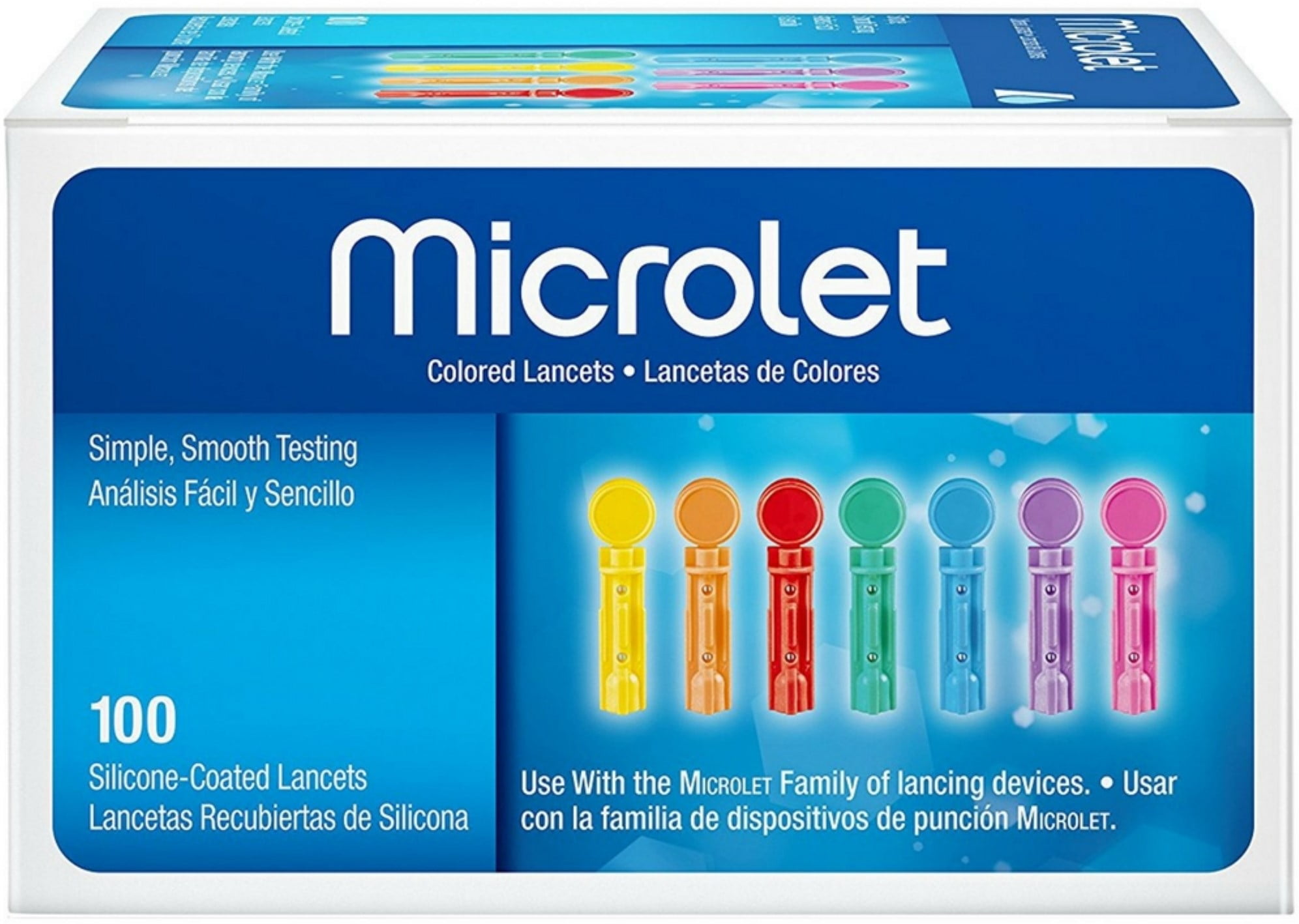 Microlet Colored Lancets, 100 Each (Pack of 4) - Walmart.com