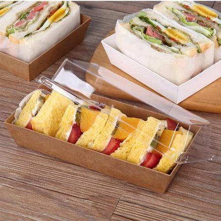 25 Sets of Roll cake Box Set, Sandwich Swiss Roll Transparent Lid ...