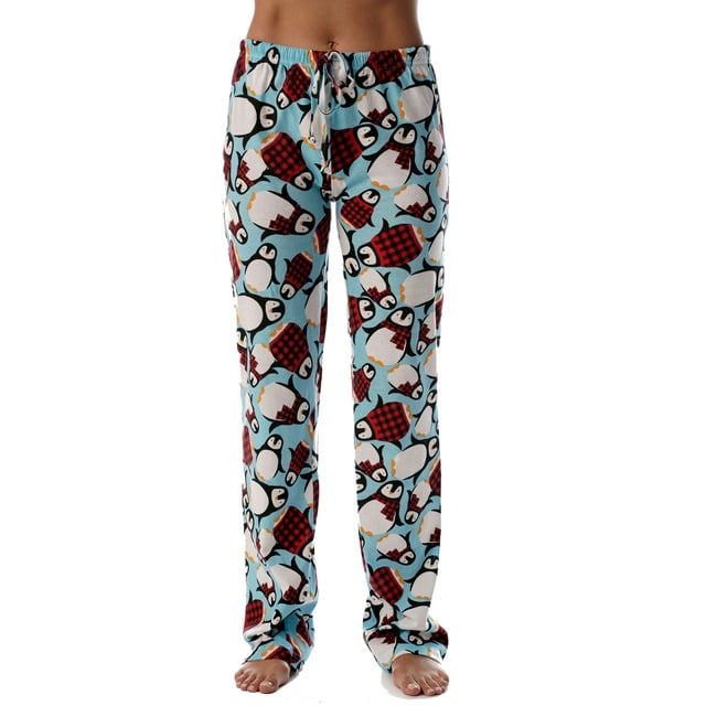 Just Love Women Pajama Pants Sleepwear 1x Blue Tossed Penguin