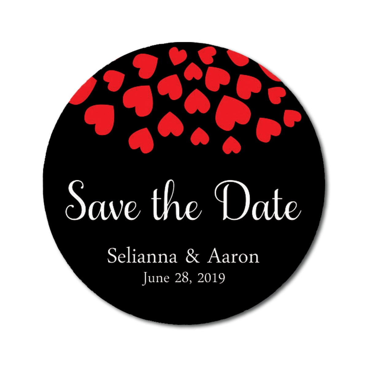 Darling Souvenir Round 45 Pieces Hearts Save The Date Stickers Wedding ...