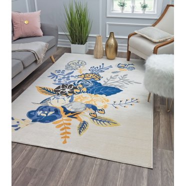 Rugs America Hanna VA40C Rose Garden Gray Floral Transitional Beige ...