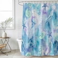 Blue Purple Ocean Shower Curtain Set - Small 36" x 72" Washable Bathtub ...