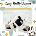 Drecage Toddler Boys Girls Cute Cow Slippers Kids Non-Slip Fuzzy House ...