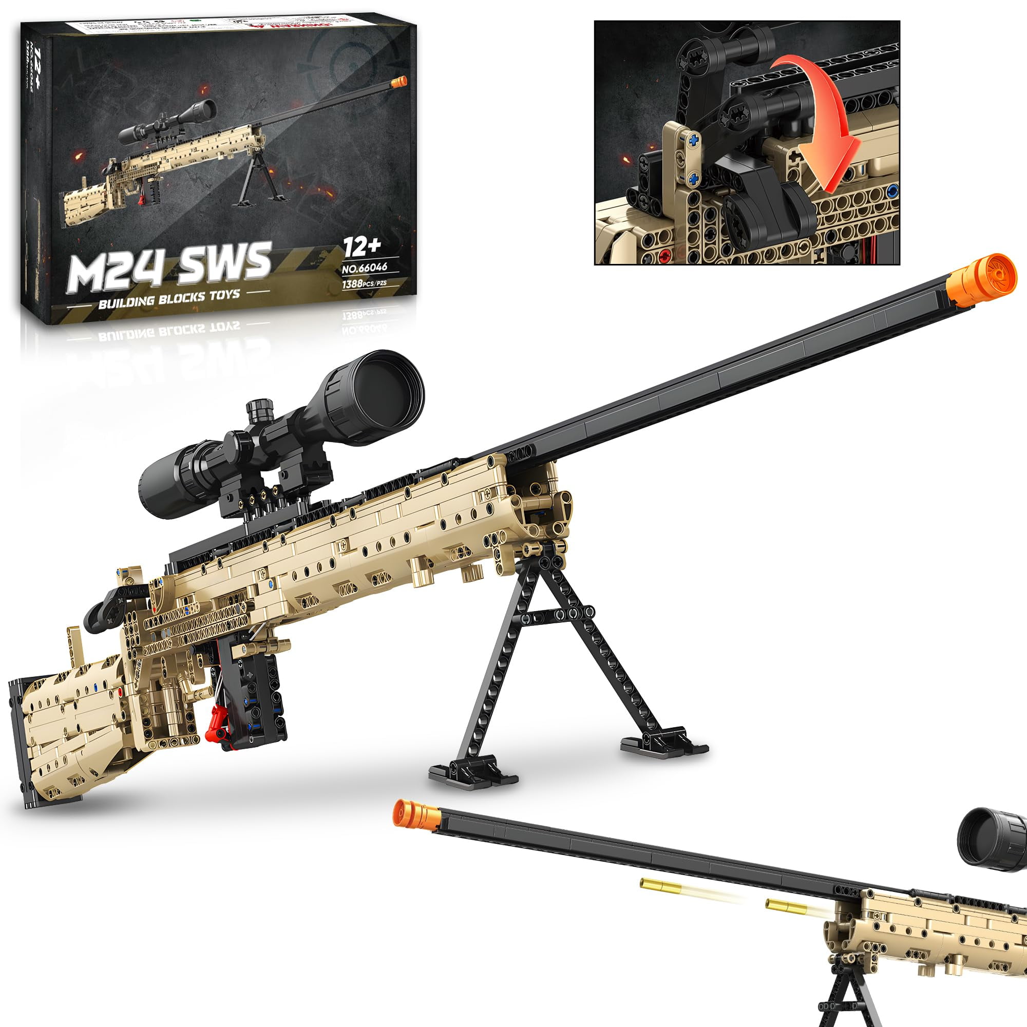 Pistola Building Block Blaster Fluorspar M24 modelo 1388 Pcs | Walmart ...