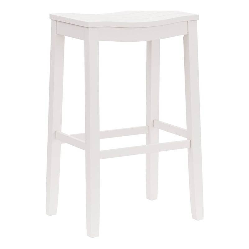 Bowery Hill 30" Transitional Wood Backless Bar Stool in White - Walmart.com