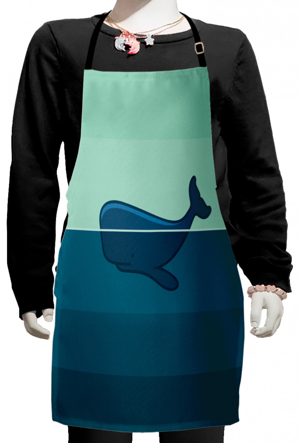 Whale Kids Apron, Big Blue Whale Half of It Swimming on the top of ...
