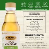 Nakano Natural Rice Vinegar, Vinegar Perfect for Marinades and a Salad ...