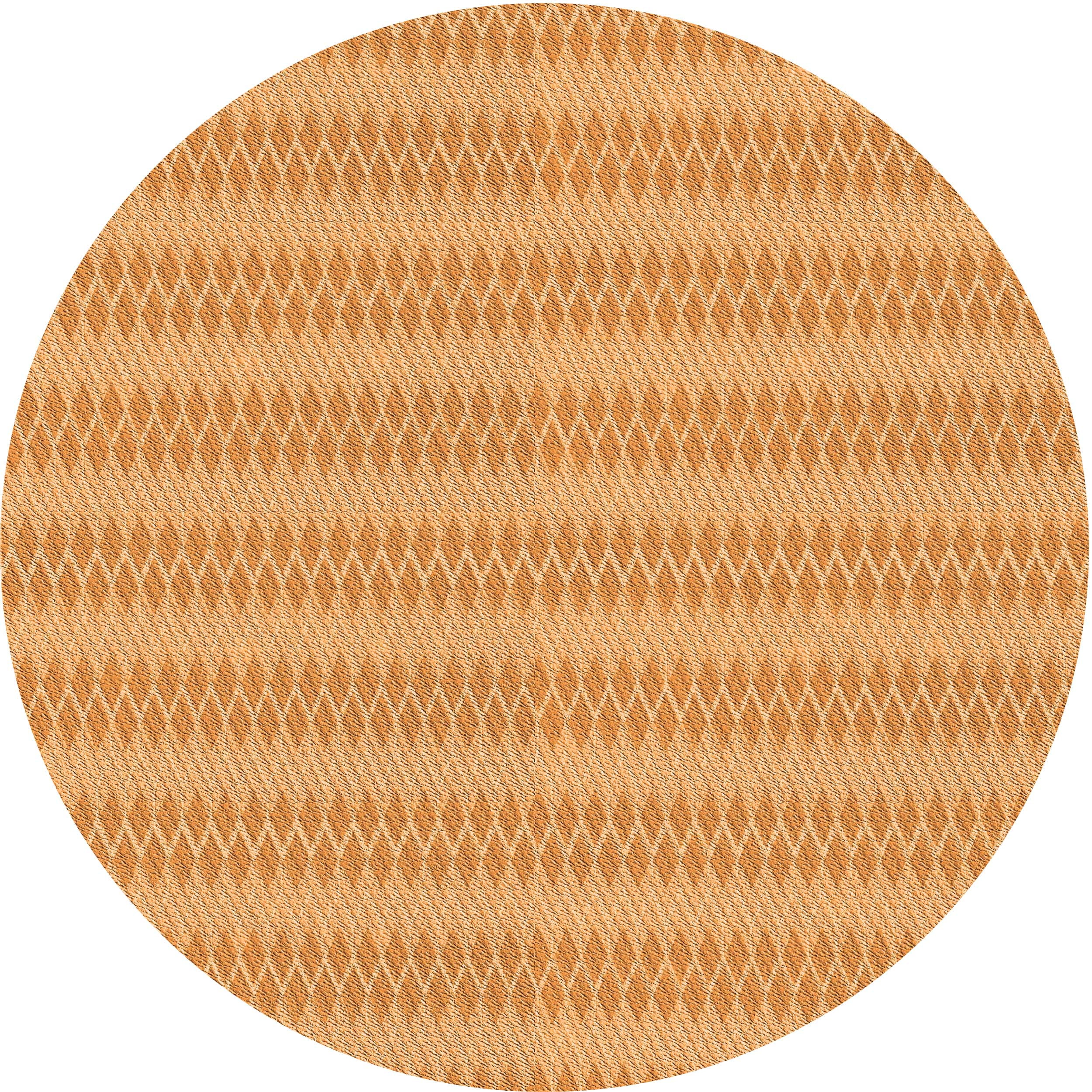 Ahgly Company Indoor Round Patterned Neon Orange Area Rugs, 6' Round ...