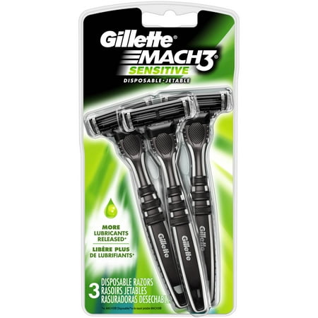 Gillette MACH3 Sensitive Men's Disposable Razor 3 Count - Walmart.com