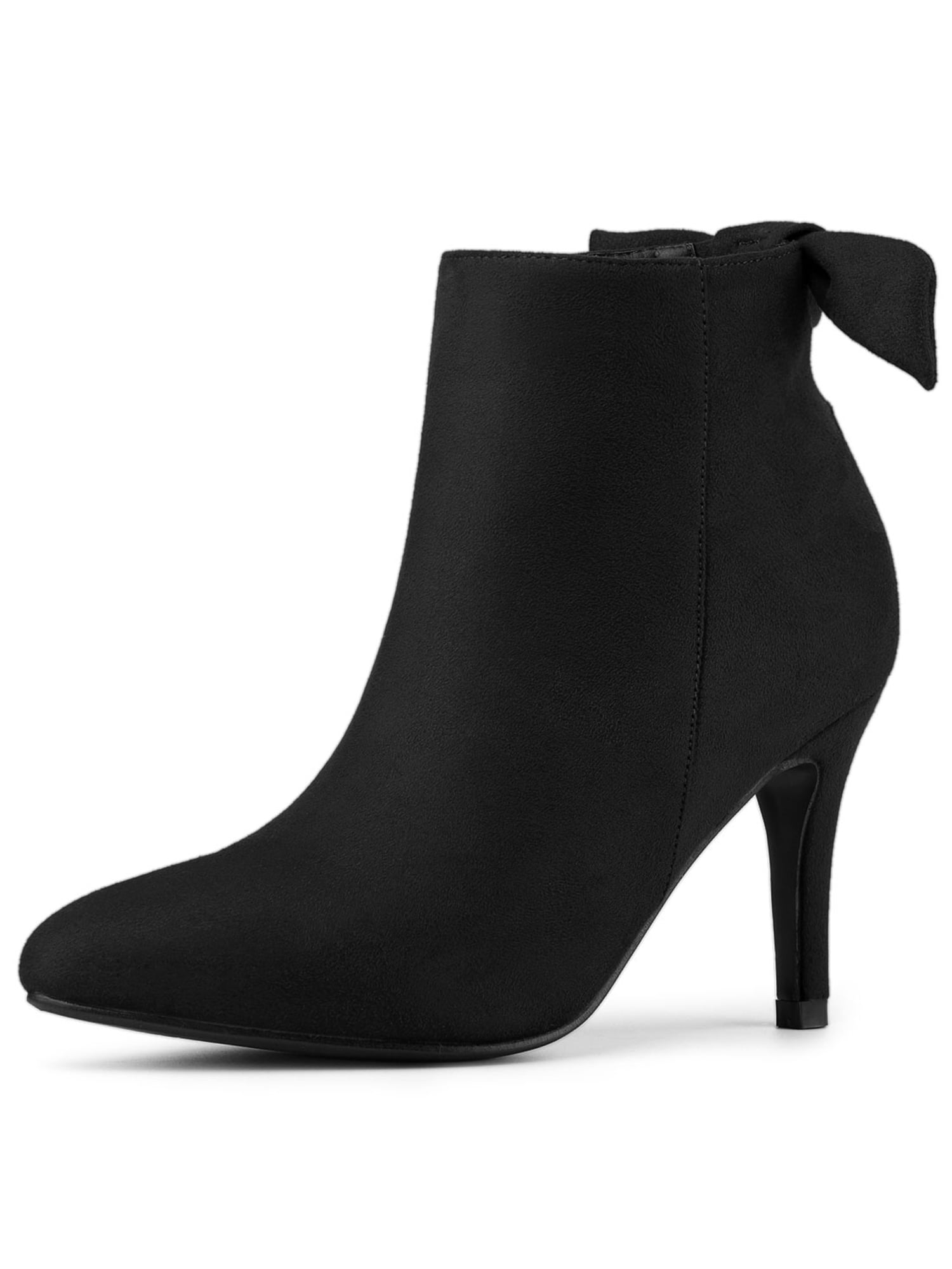 Allegra K Women's Pointed Toe Heel Side Ankle Stiletto Boots - Walmart.com