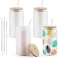 HTVRONT 4Pack 16oz Frosted Sublimation Glass Blanks Tumblers Mugs w ...