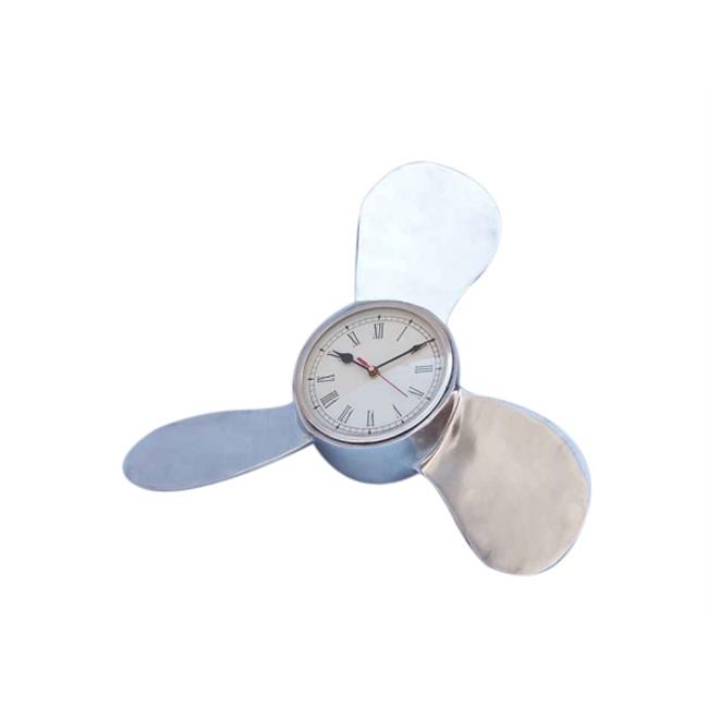 Handcrafted Model Ships WC-1521 Chrome Ships Propeller Clock - 18 in ...