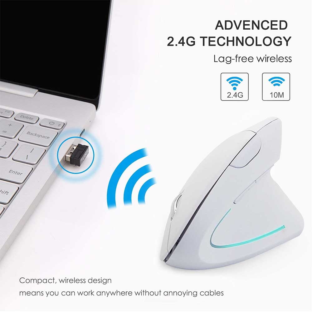 Buy Optical Ergo Mouse for Laptop,2.4G Wireless Vertical Ergonomic ...