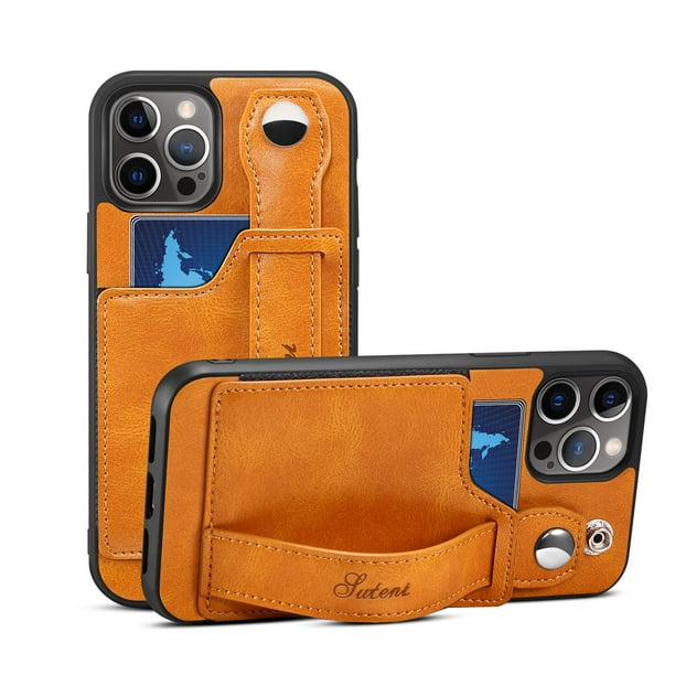 iPhone 13 pro Case,Crossbody Wallet Case Leather with Hand Strap Holder ...