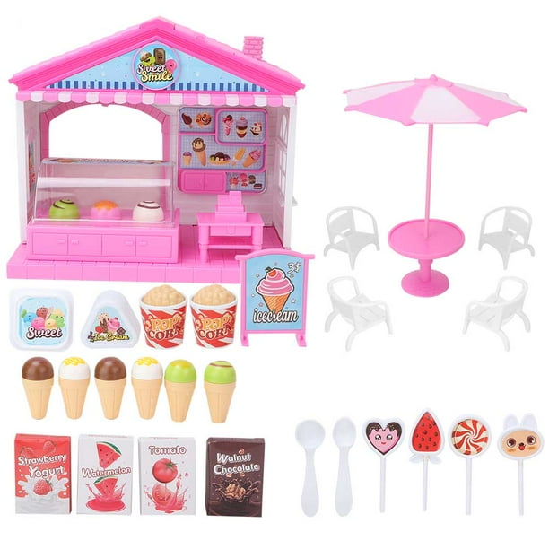 Pretend Play Restaurant Toy Mini Miniature Restaurant Toy Ice Cream Toy ...