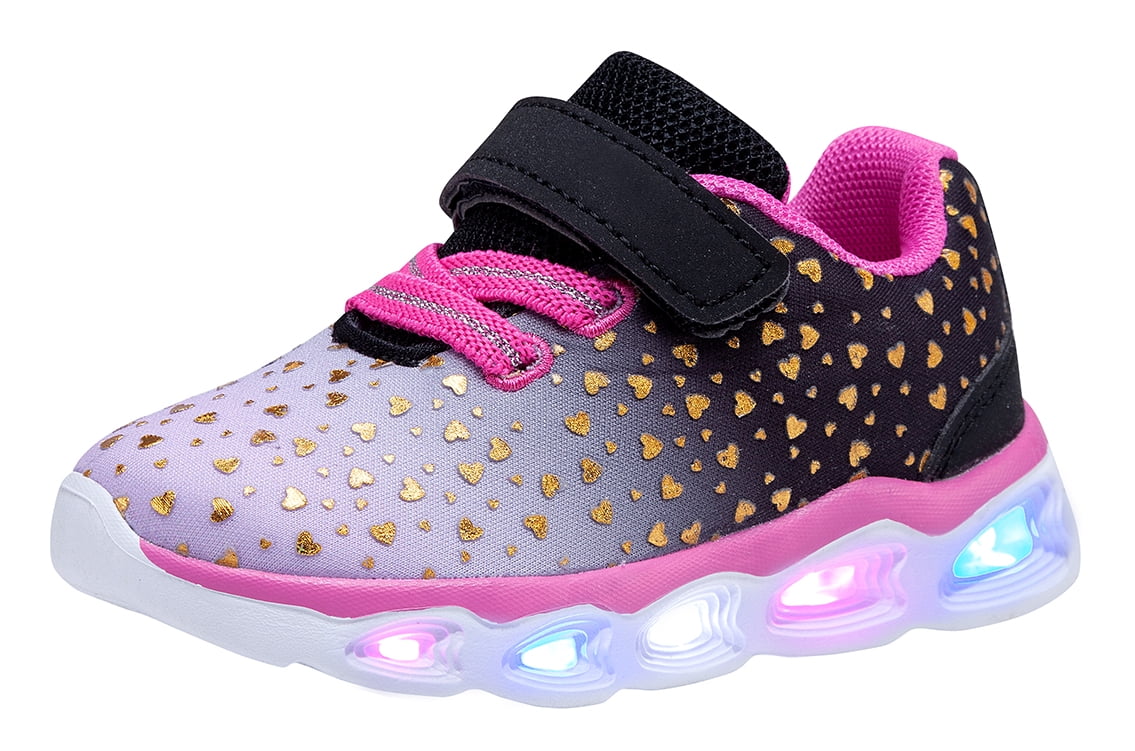 NEWMALL Girls Led Shoes Flashing Light Up Sneakers (8 Toddler,VIOLET ...