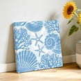 Blue Coastal Canvas Wall Art for Living Room, Beach Starfish Nautical ...