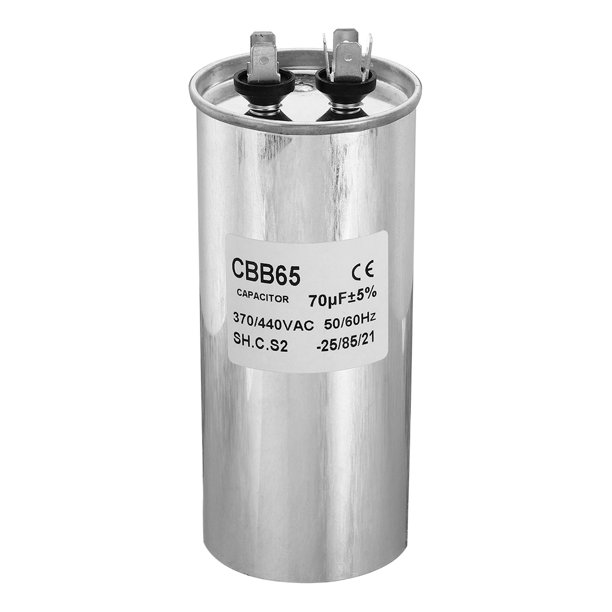 Uxcell CBB65 70uF Run Capacitor,70mfd 1Pcs AC 370/440V Aluminum Case ...