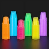 Exquisite 60 Neon Cups - 2 Ounce Shot Glasses for Your Blacklight Party ...