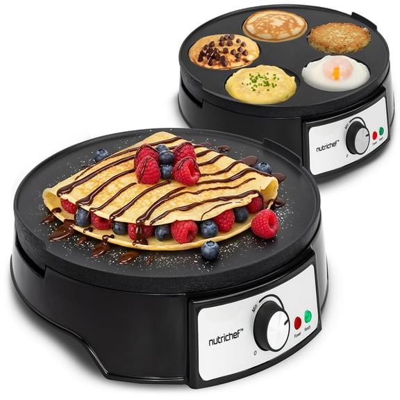 NutriChef, Electric Crepe Maker & Griddle, AZPCRM12, 12'' Hot Plate ...