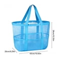 Blue Beach Mesh Tote Bag | Lightweight Polyester Pool Bag | 16.9x15.4x6 ...