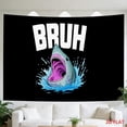 A shark BRUH meme-themed decorative tapestry is perfect for decorating ...