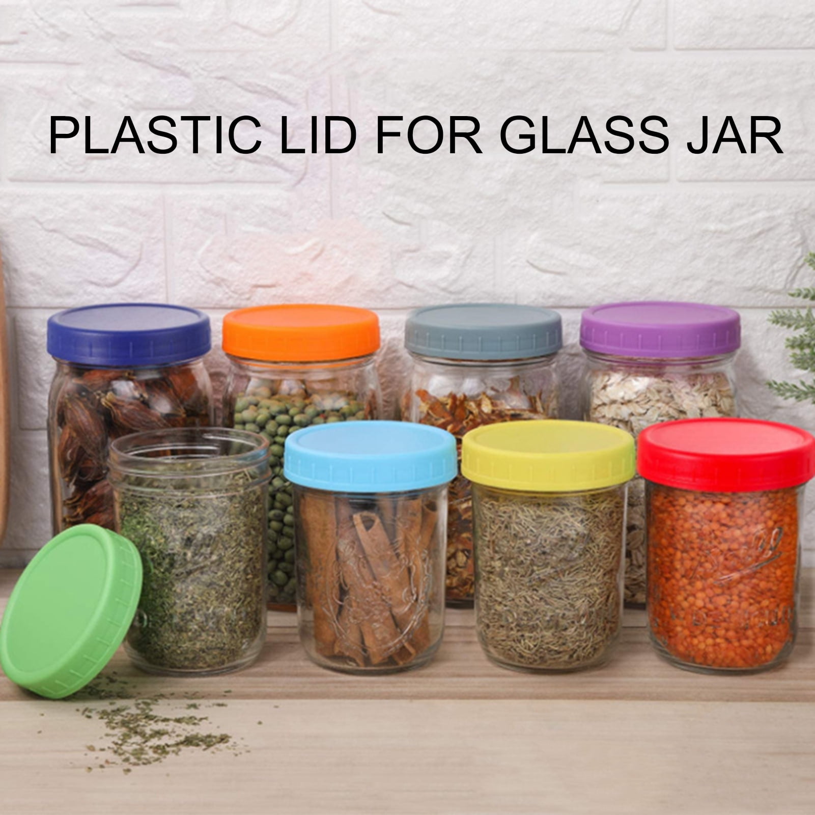 Hadanceo 20Pcs Plastic Candy Food Storage Caps Spiral Canning Lids for ...