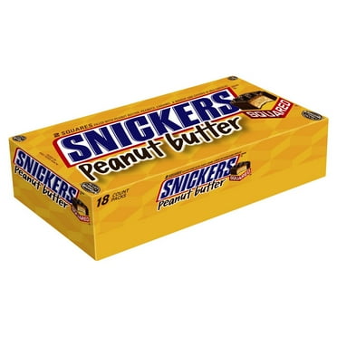 Snickers Peanut Brownie Squares Milk Chocolate Candy Bar- 2.4 oz 24 Ct ...