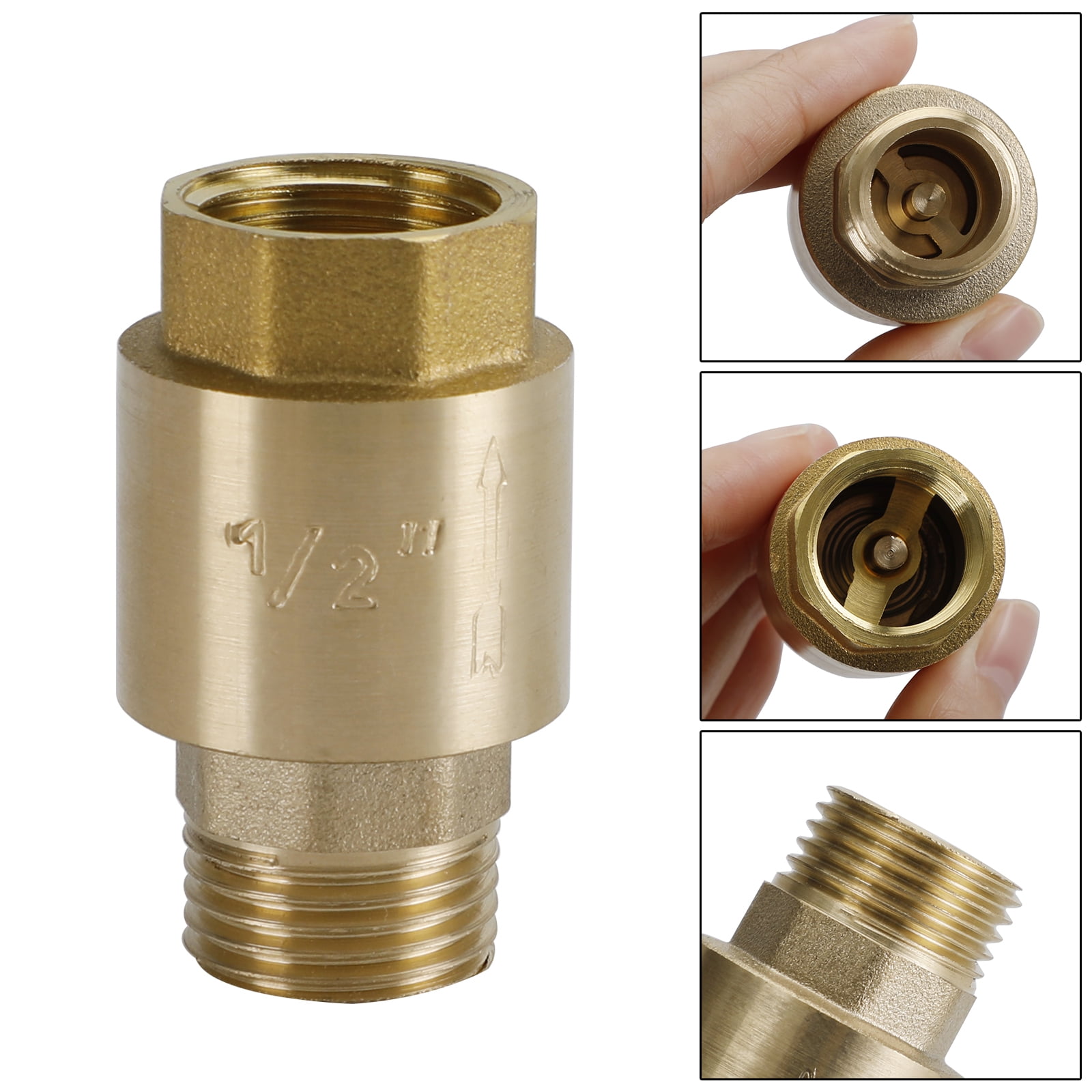 Brass Check Valve G1/2" M To F Thread Non-Return Backflow Prevention ...