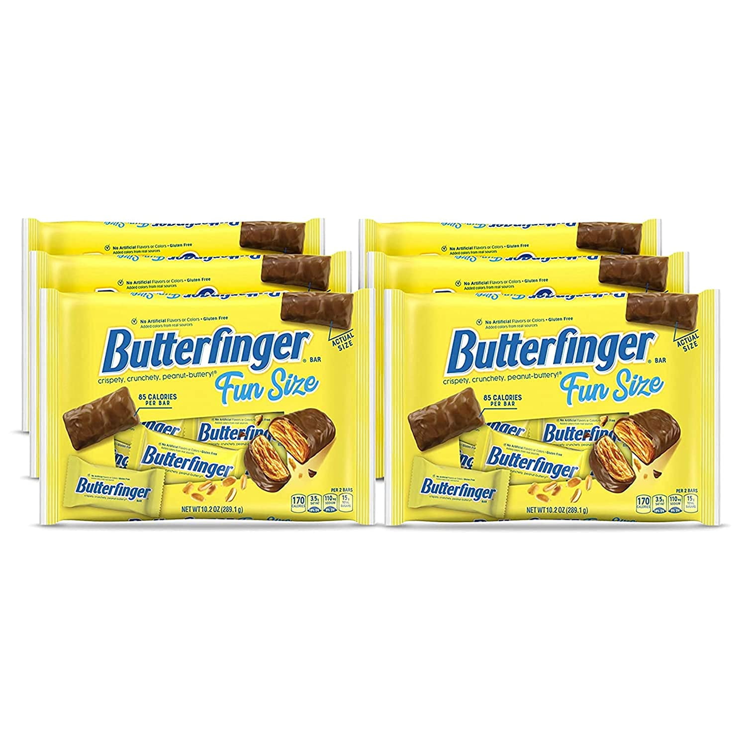 Buy Butterfinger Fun Size, 6 Bags of Peanut-Buttery Chocolate-y Candy ...