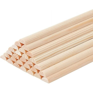 Uxcell 50-Pack Dowel Rods Wood Sticks 13/64 x 4 Inch Wooden Dowel Rods ...