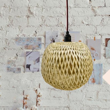 Weaving Bamboo Lamp Shade Ceiling Light Cover Art Crafts Decorative ...