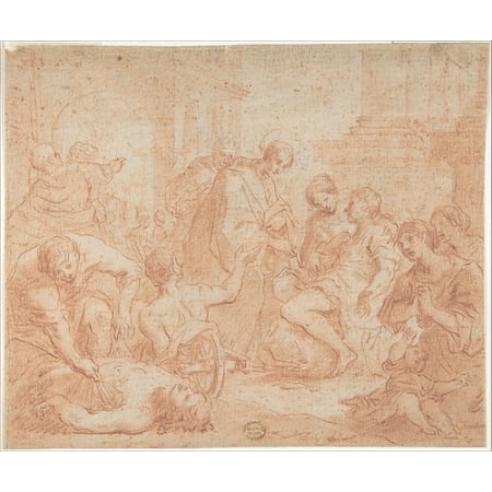 A Saint Healing the Sick (recto); Upper Body of Nude Male with ...