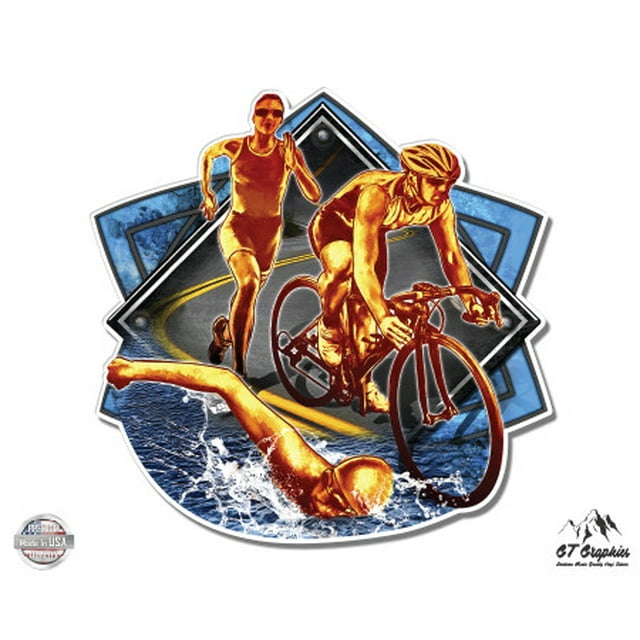 Triathlon - 3" Vinyl Sticker - For Car Laptop I-Pad Phone Helmet Hard ...