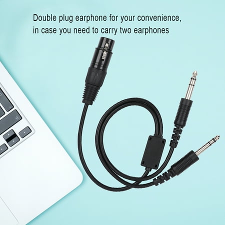 5pin Dual Pilot Headset Plug XLR to GA Adapter Portable Aviation ...