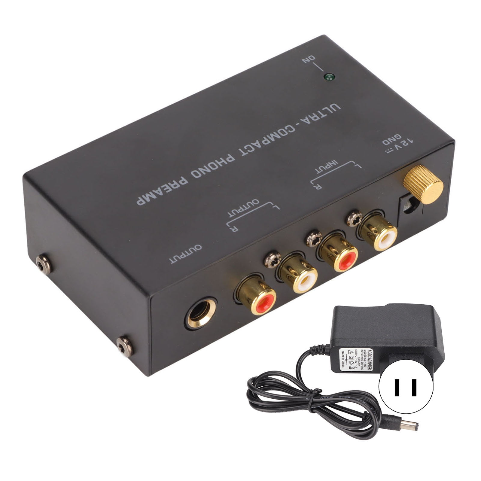 Dewin Pp400 Phono Turntable Preamp Stereo Rca Input Rca Output Record Player Amplifier With Independent Knob Control 100‑240v Us Plug