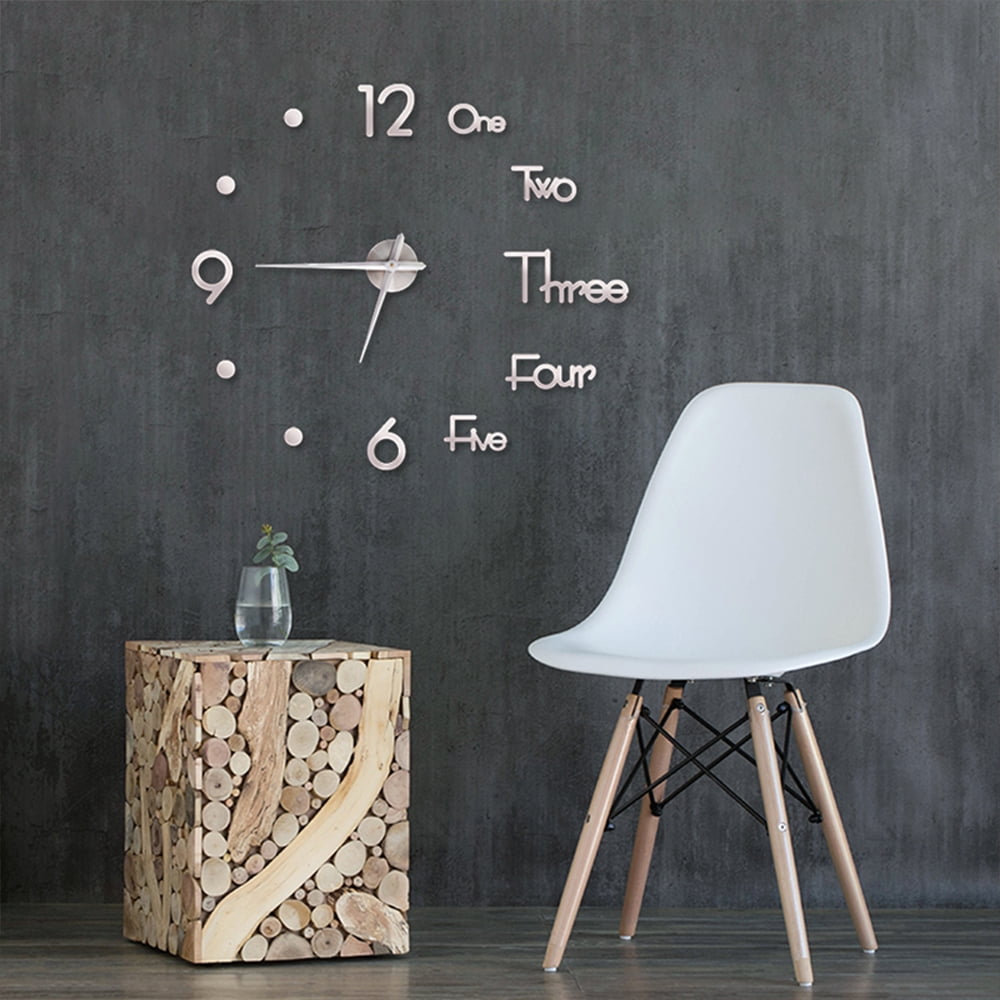 HOTBEST Modern DIY Big Number European Simple 3D Wall Clock Sticker ...