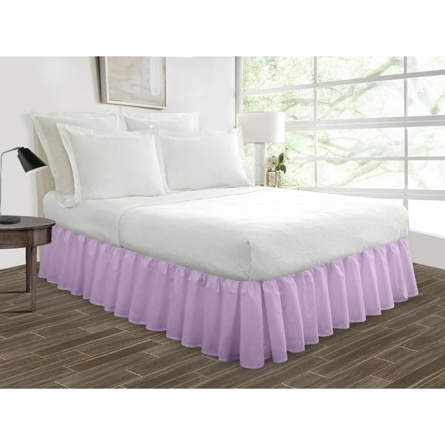 Queen Size Tailored Drop Ruffled Solid Bed Skirt with Adjustable ...
