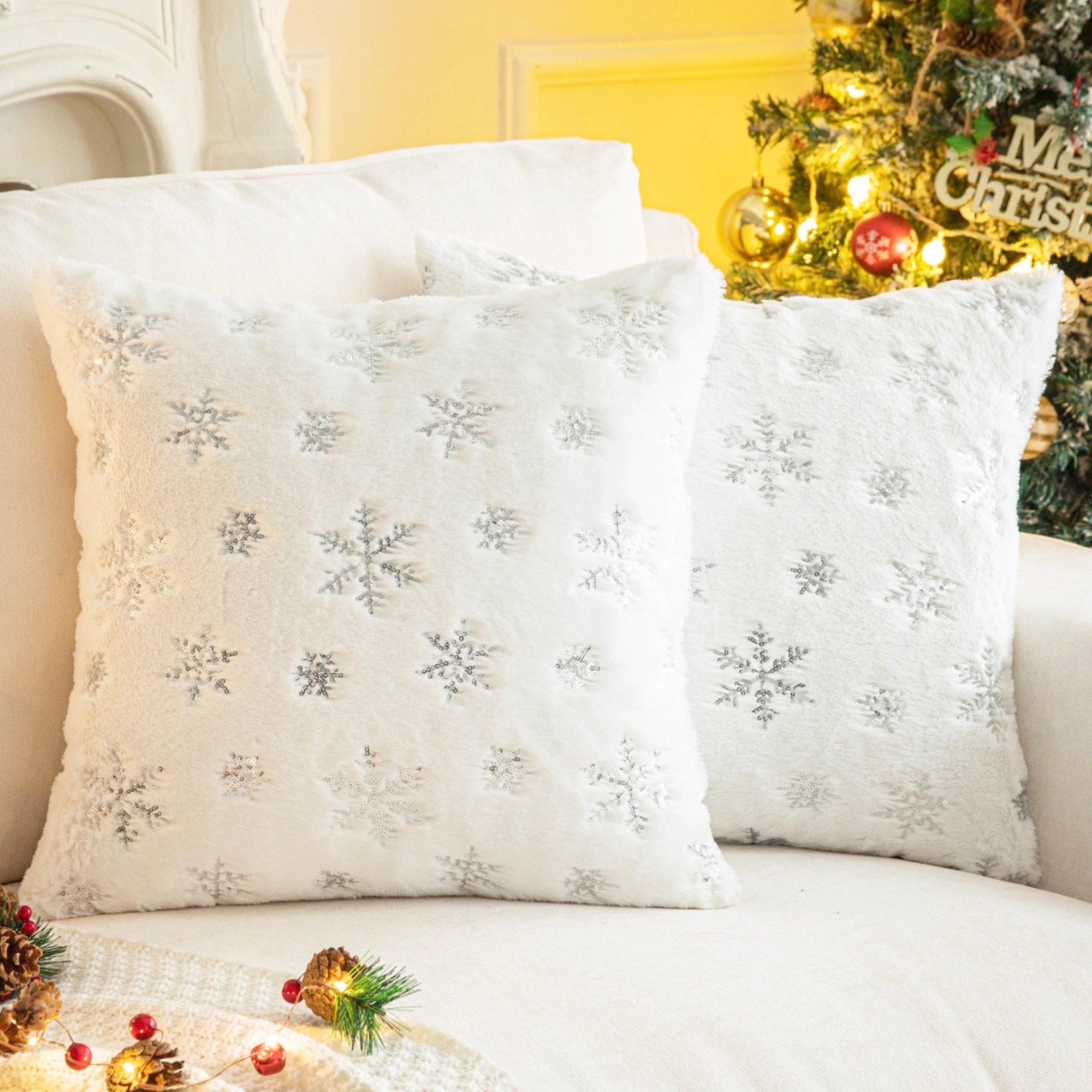 Click here for Aqothes Pack Of 2 Faux Fur Fuzzy Decorative Throw... prices