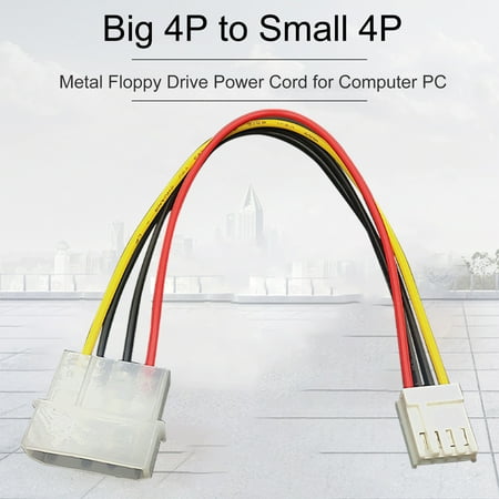 Lubelski 20cm 4-pin Big to Small Power Cable Metal Floppy Drive Power ...