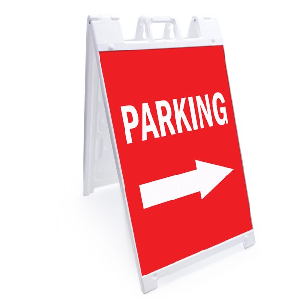 A-frame Parking With Arrow Sign Double Sided Graphics | 24" X 36 ...