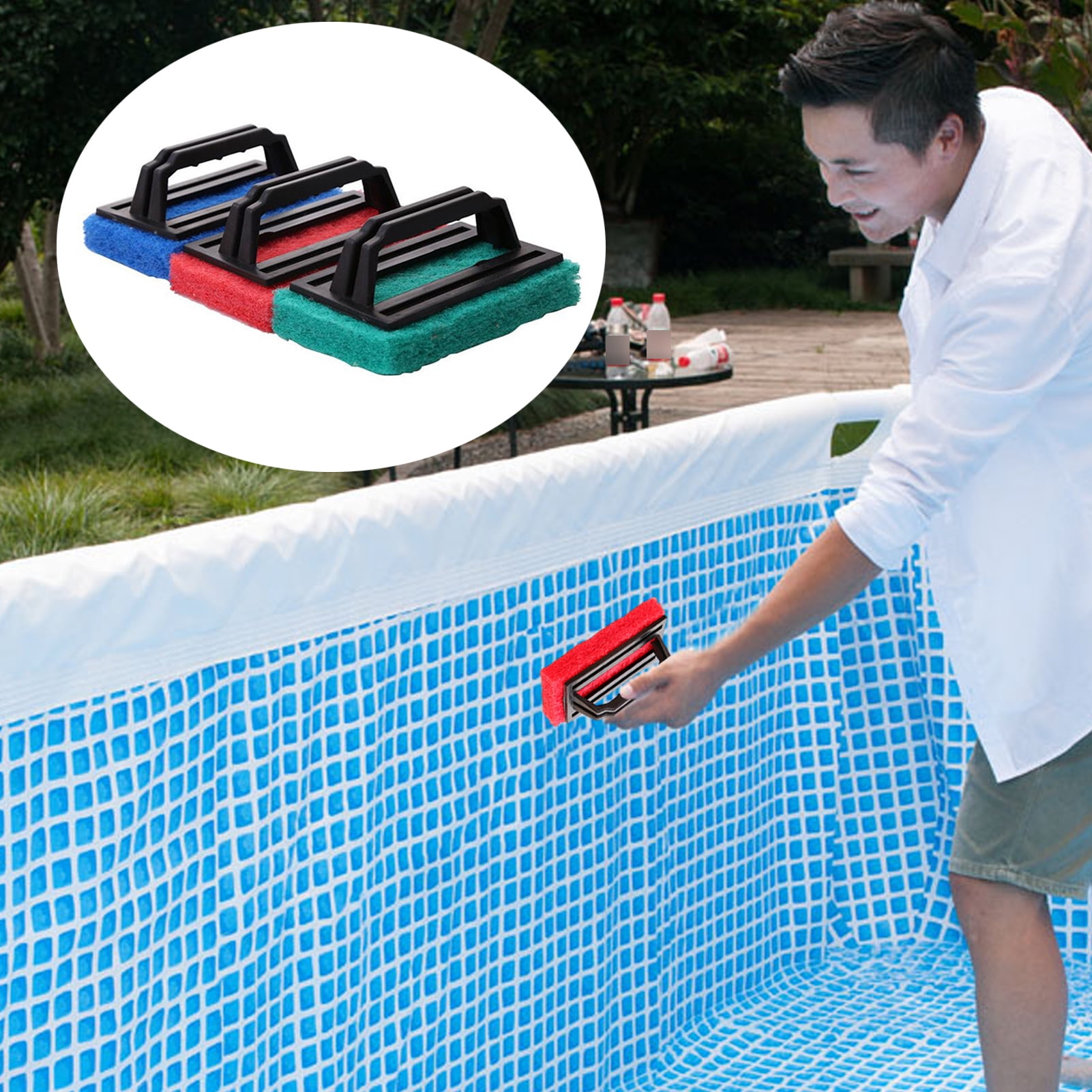 harmtty 2Pcs Cleaning Brush Comfortable Grip Ergonomic Handle Swimming ...