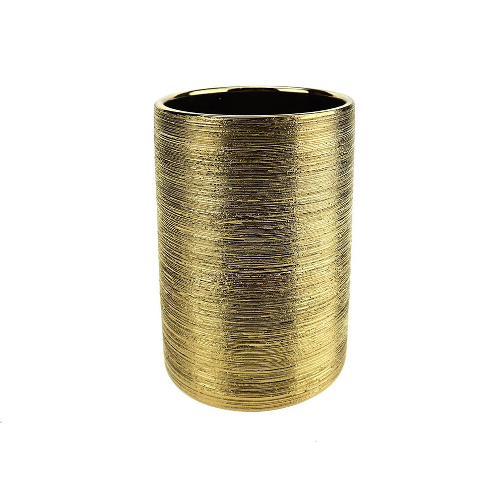 Scratched Cylinder Ceramic Pot, Gold, 6-Inch - Walmart.com